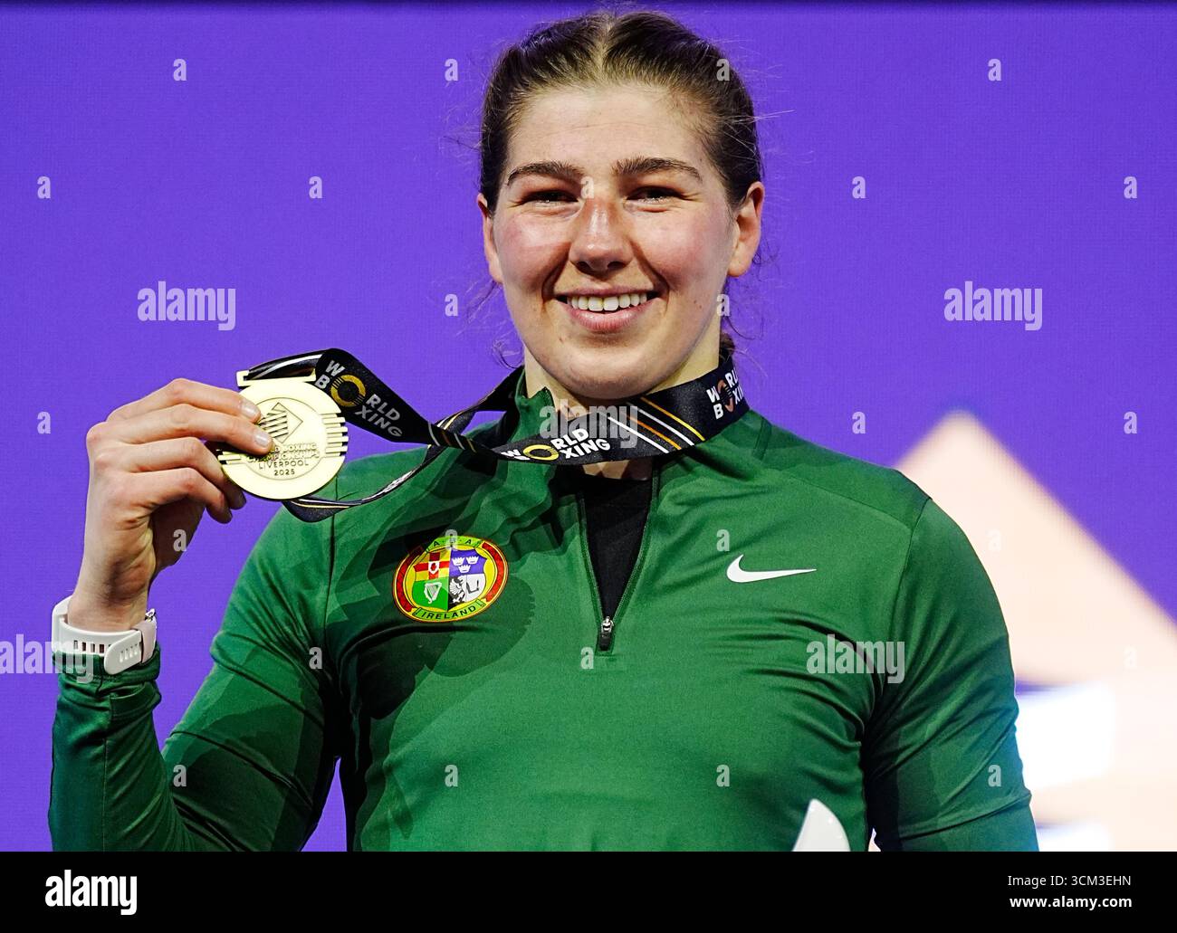 Women's 75Kg Medal ceremony Gold, Ireland's Aoife O'Rourke during day ...