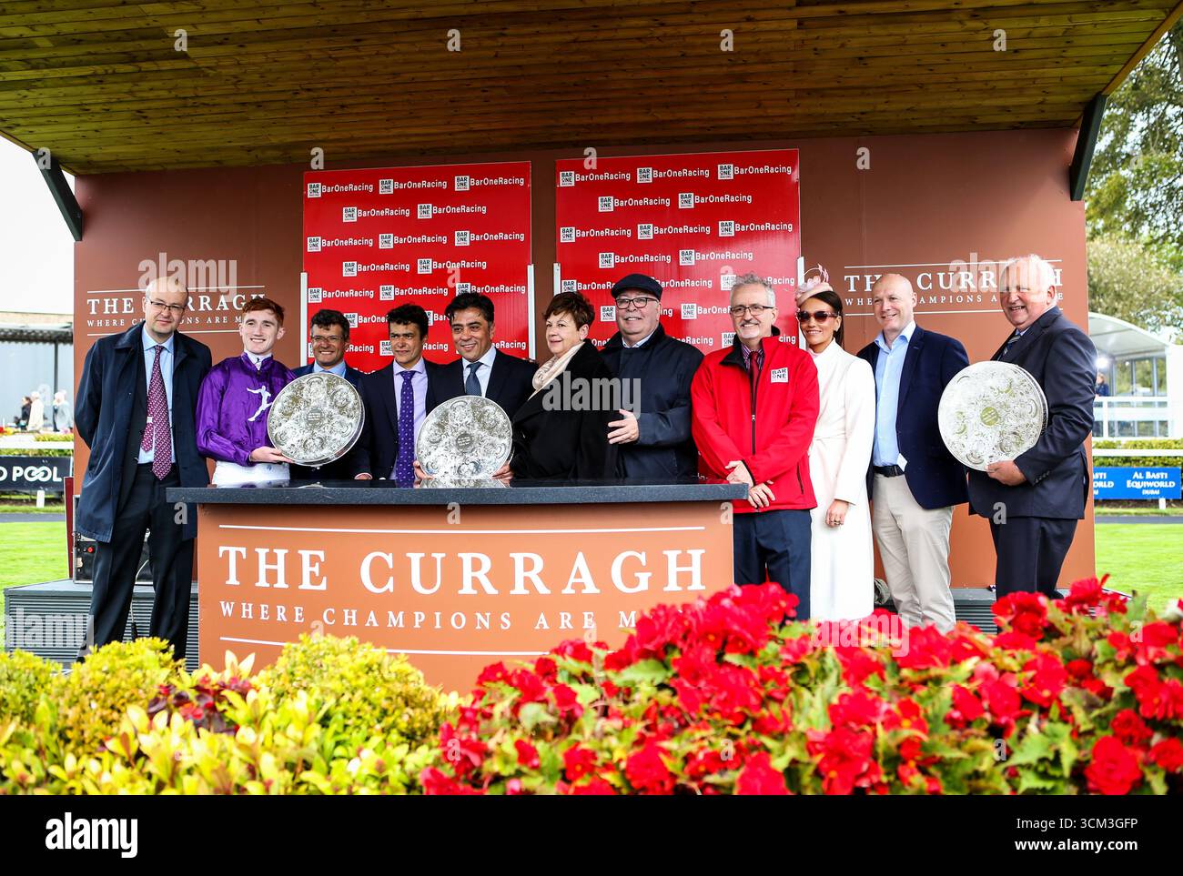 Jockey David Egan with winning connections at Curragh Racecourse ...
