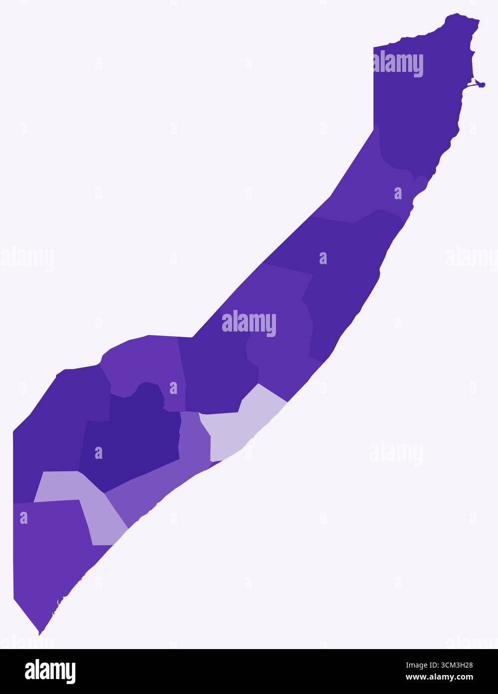 Map of Somalia with regions. Just a simple country border map with ...