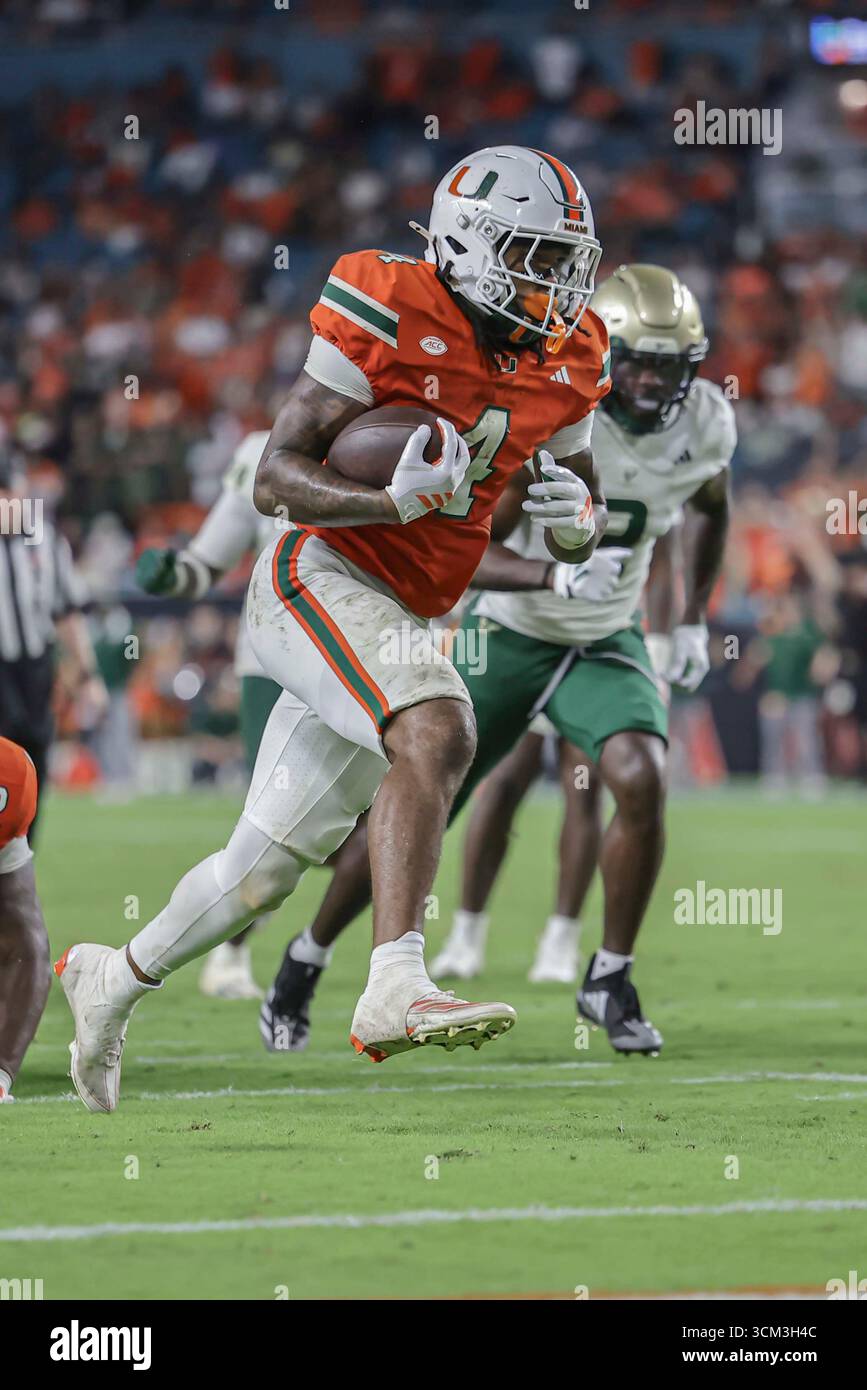 September 13, 2025, Miami, Florida, USA: Miami Hurricanes running back ...