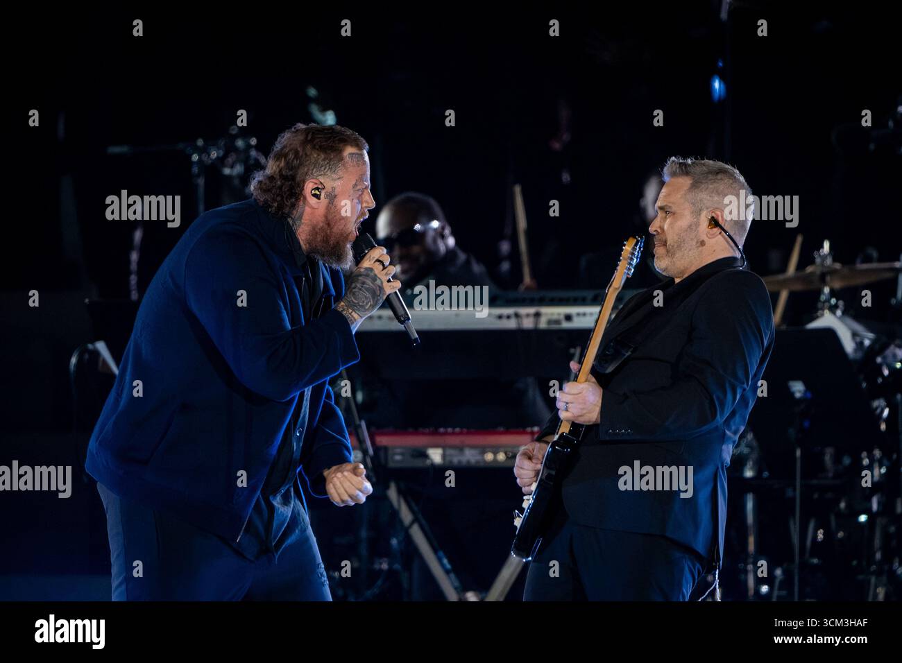 Jelly Roll performs on the stage during the “Grace For The World” event ...