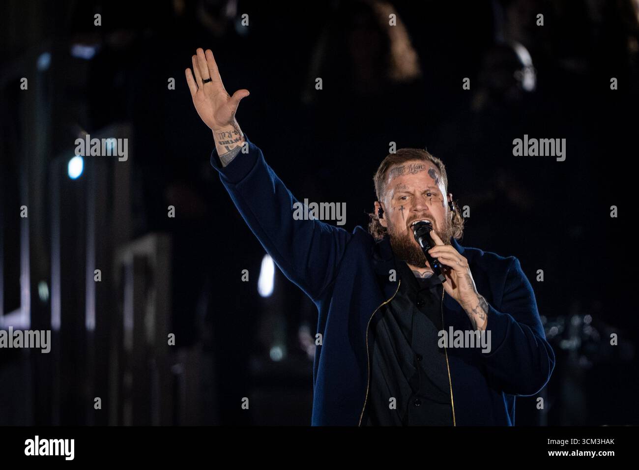Jelly Roll performs on the stage during the “Grace For The World” event ...