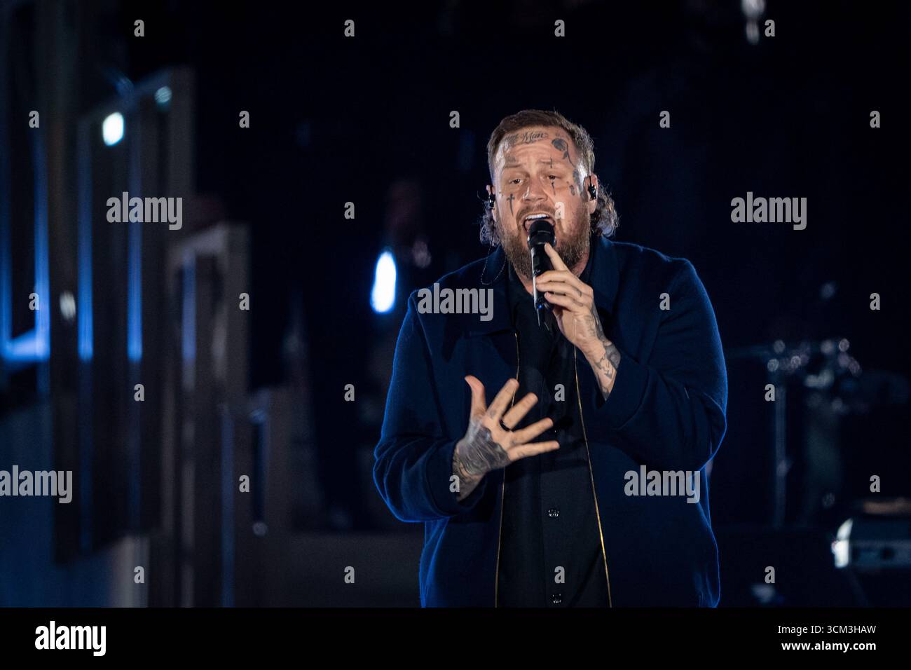 Jelly Roll performs on the stage during the “Grace For The World” event ...