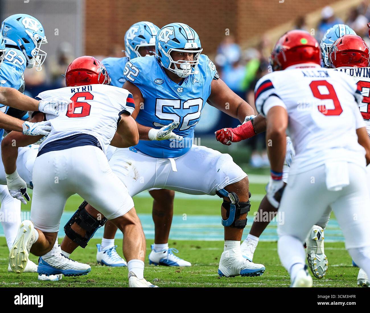 September 13, 2025: North Carolina offensive lineman Daniel King (52 ...