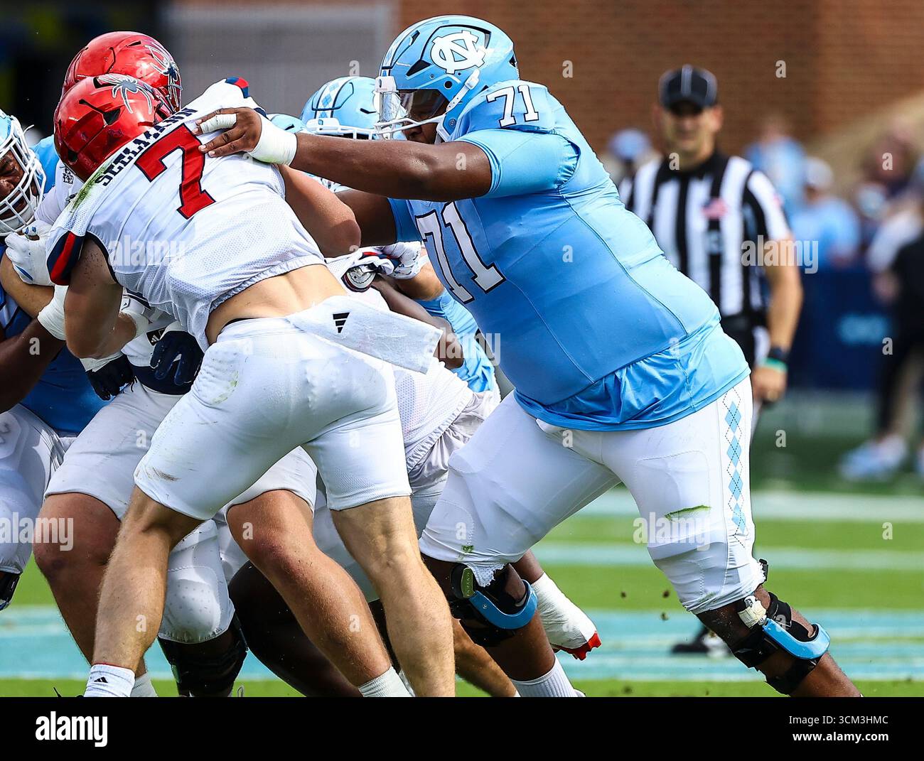 September 13, 2025: North Carolina offensive lineman William Boone (71 ...