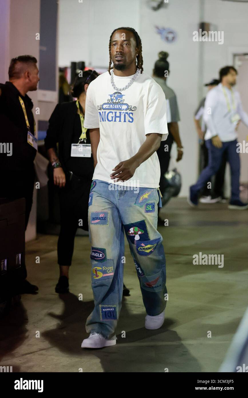 Tennessee Titans cornerback L'Jarius Sneed arrives at Nissan Stadium ...