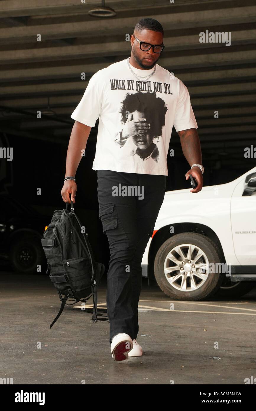 Cincinnati Bengals defensive end Myles Murphy arrives before an NFL ...