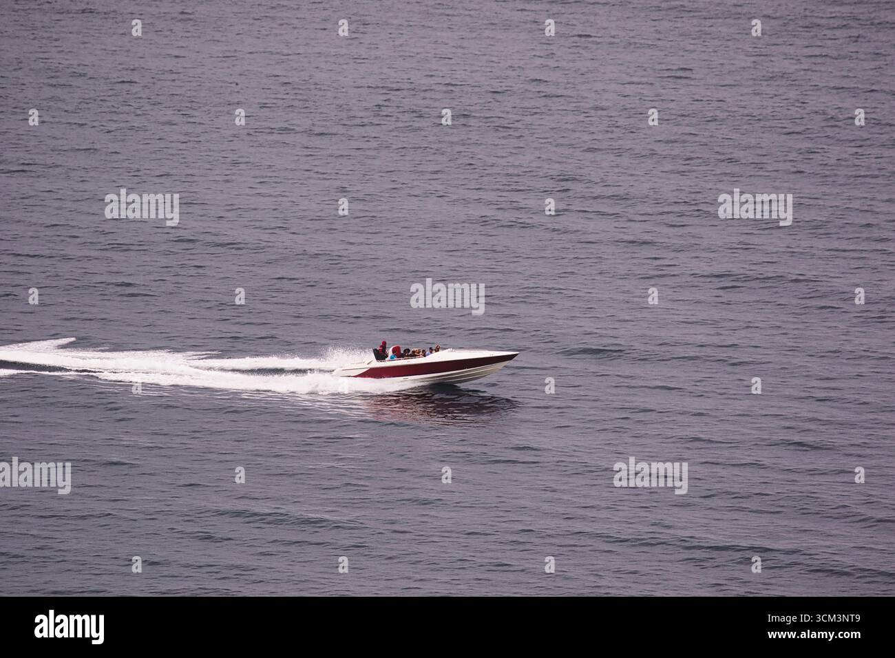 Luxury speedboat racing across open hi-res stock photography and images ...