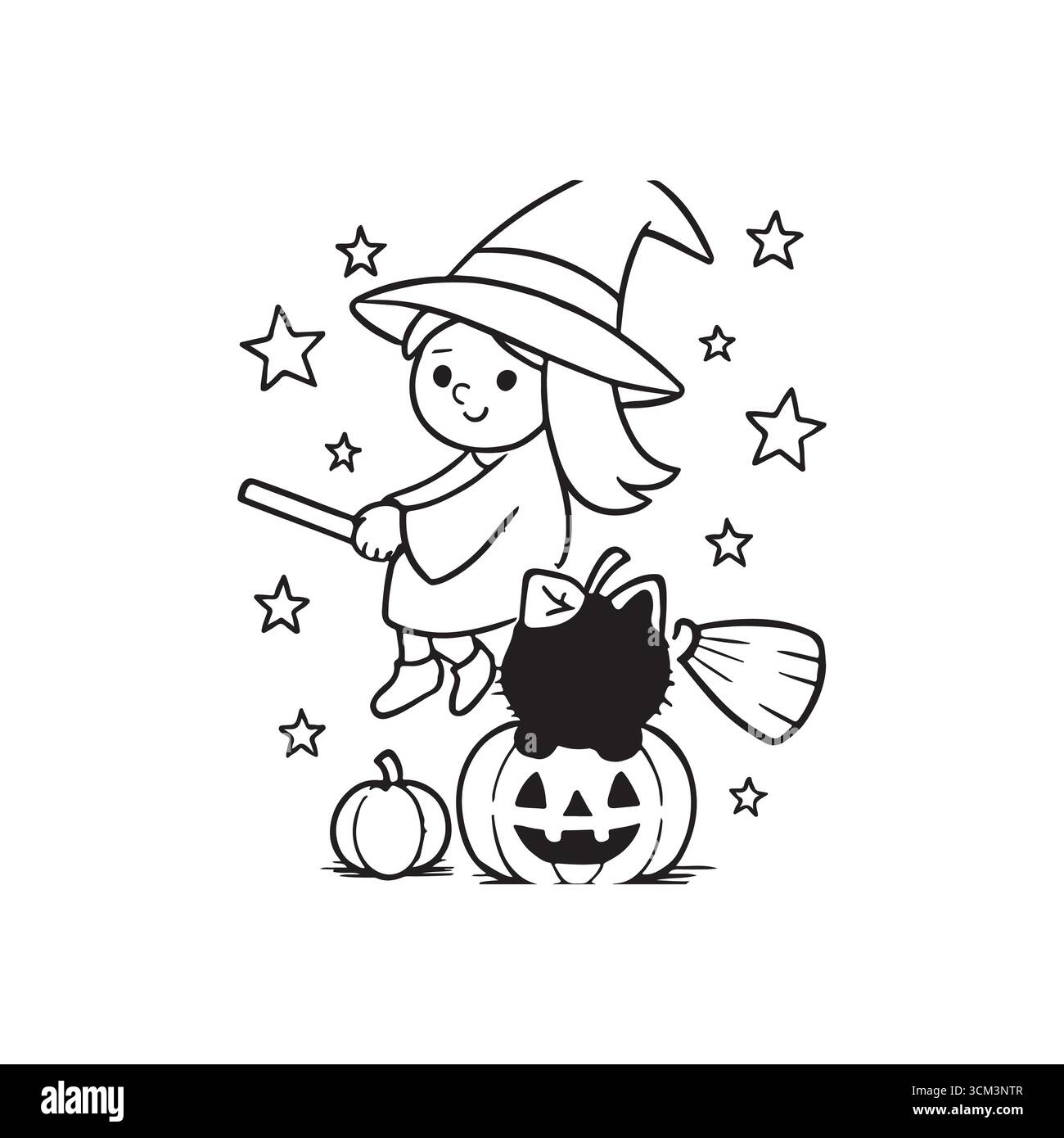 Happy face witch black Stock Vector Images - Alamy