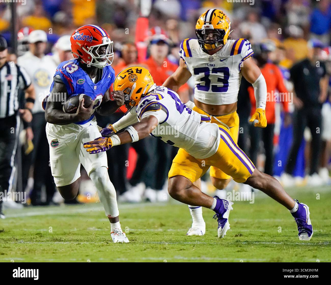 LSU Tigers linebacker Davhon Keys (42) looks to bring down Florida ...