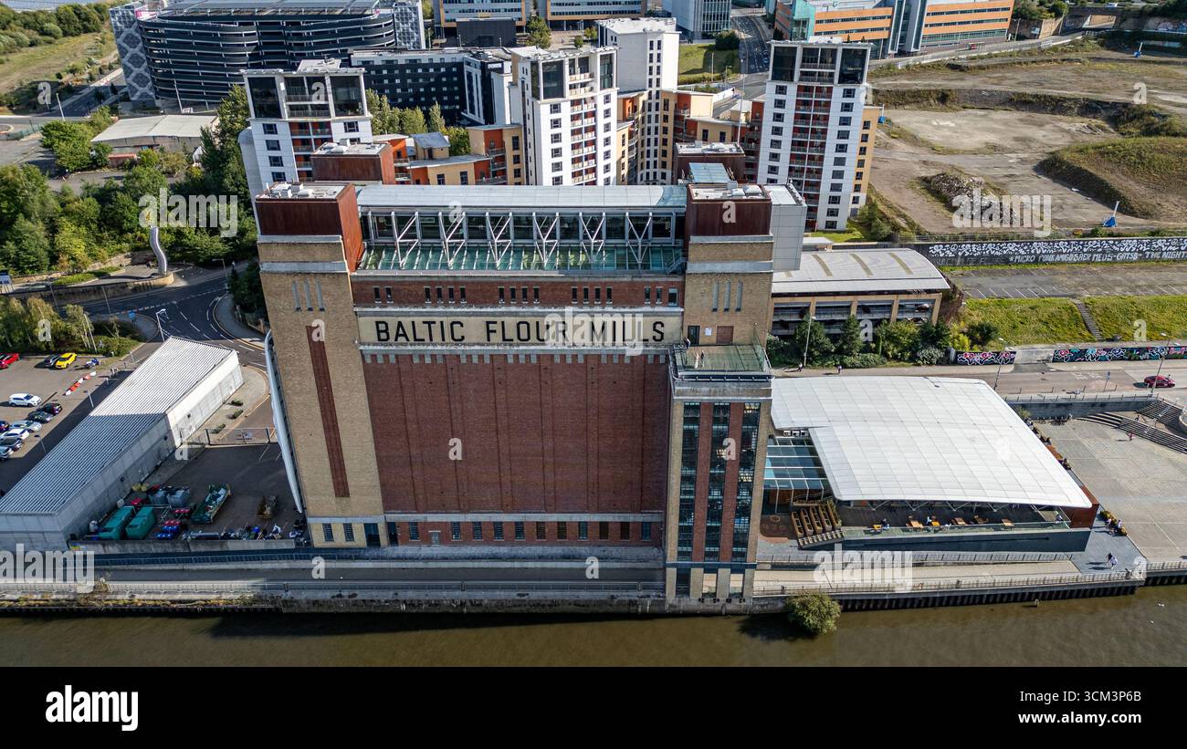 Aerial view of the Baltic Flour Mills building and surrounding urban ...