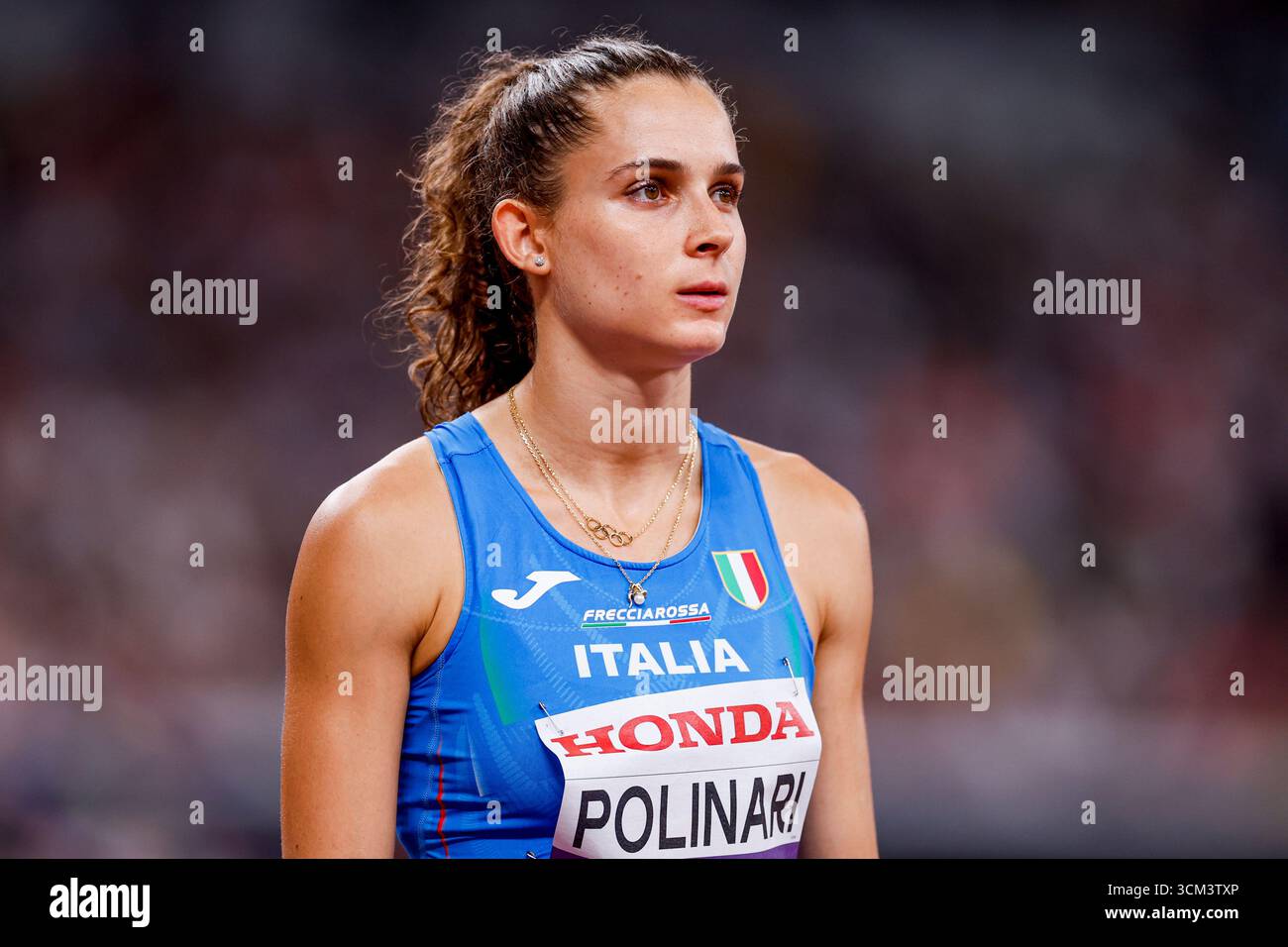 Anna Polinari of Italy looks on before competing in the Women's 400 ...