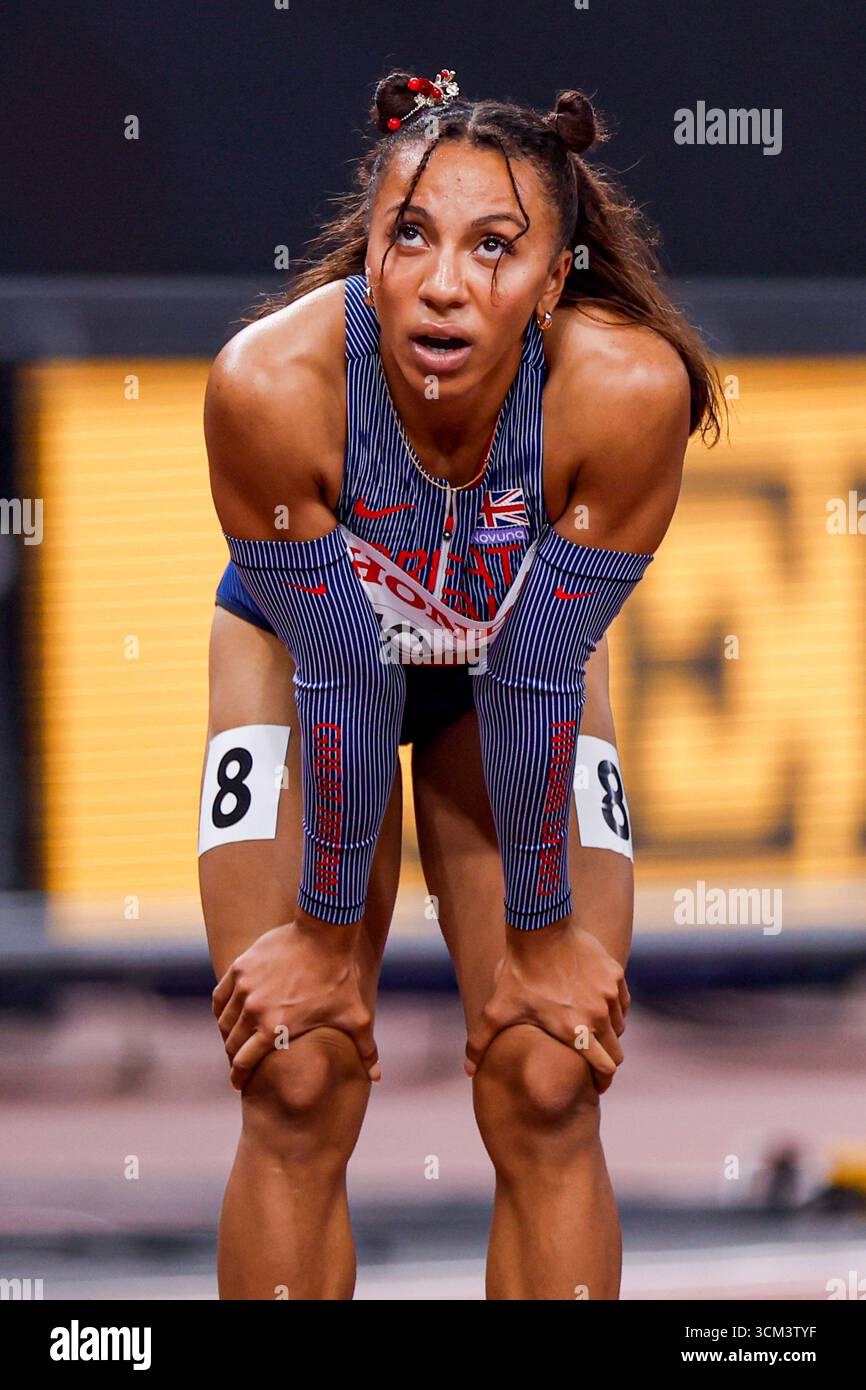 Yemi Mary John of Great Britain looks on after competing in the Women's ...
