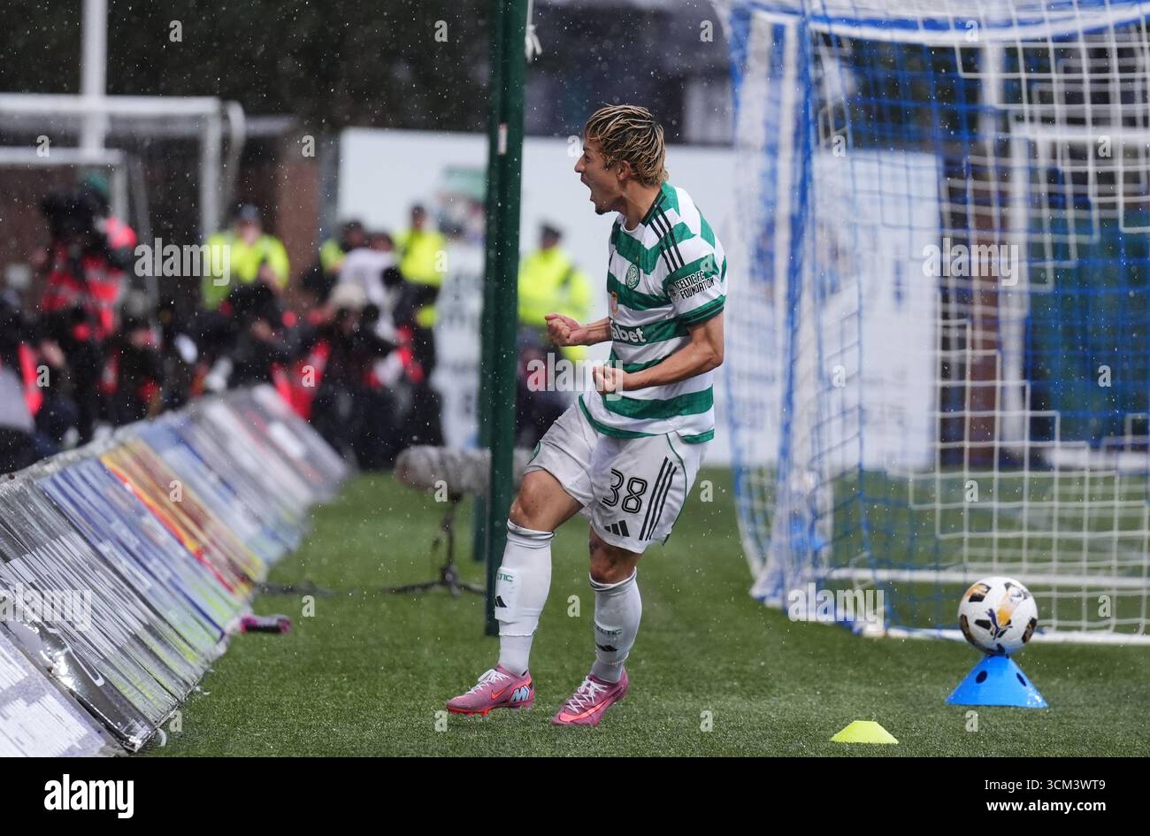 Celtic's Daizen Maeda celebrates after scoring his sides first goal ...