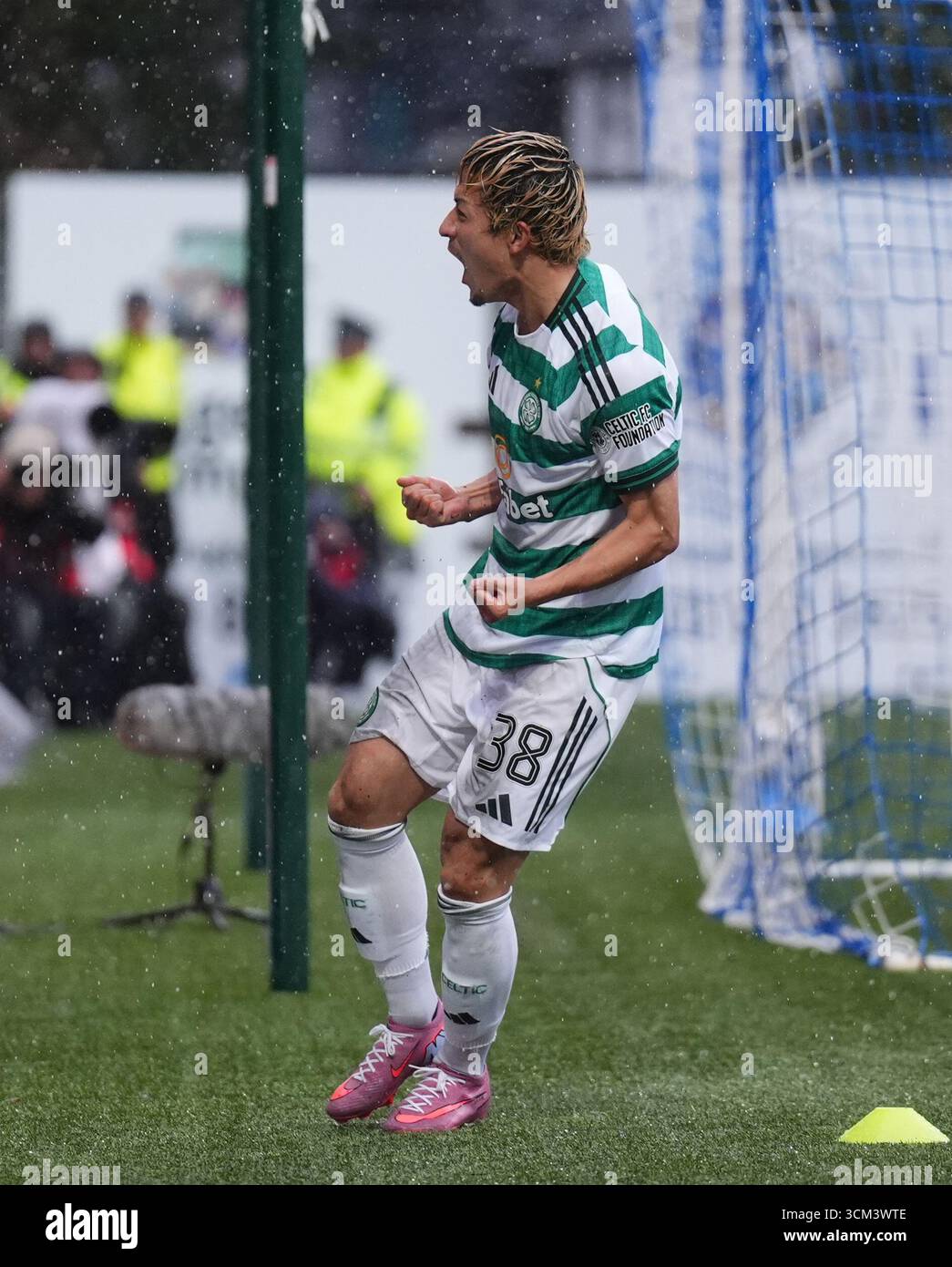 Celtic's Daizen Maeda celebrates after scoring his sides first goal ...
