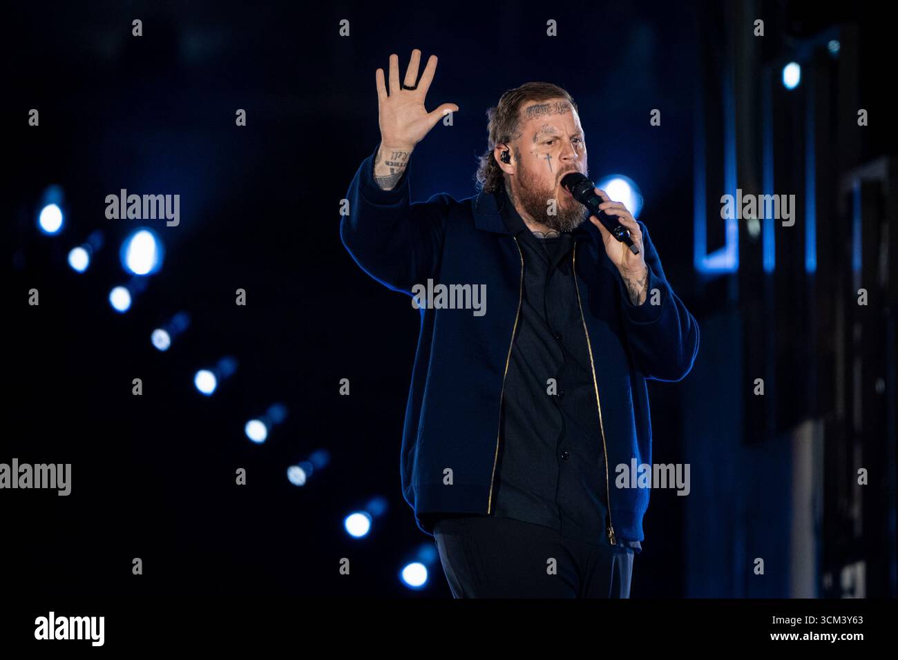 Jelly Roll performs on the stage during the “Grace For The World” event ...