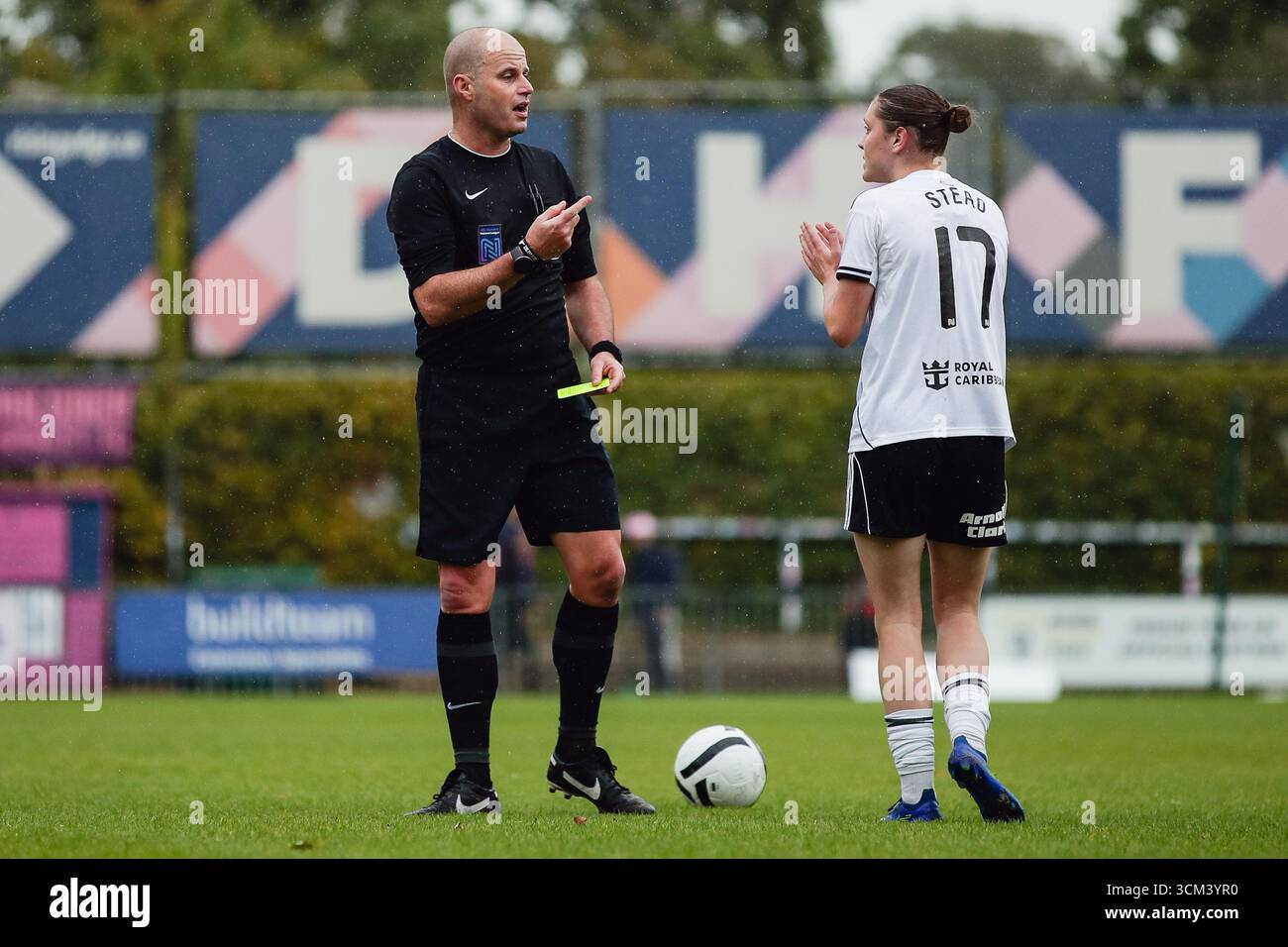 London, UK. 14th September, 2025. Referee Gareth Davis awards Kayleigh ...