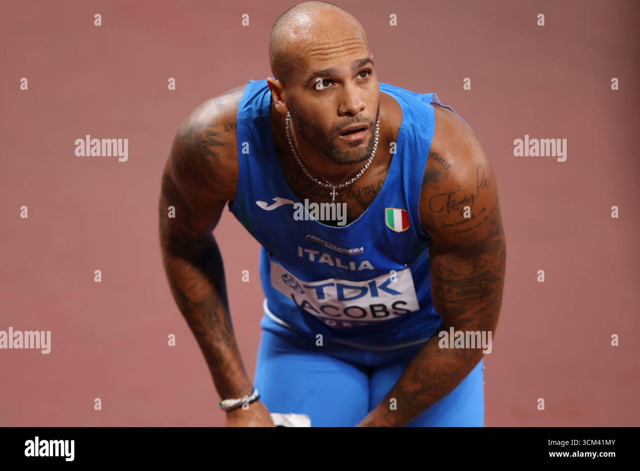 Lamont Marcell Jacobs (ITA) comes 6th in his 100m semi-final during the ...