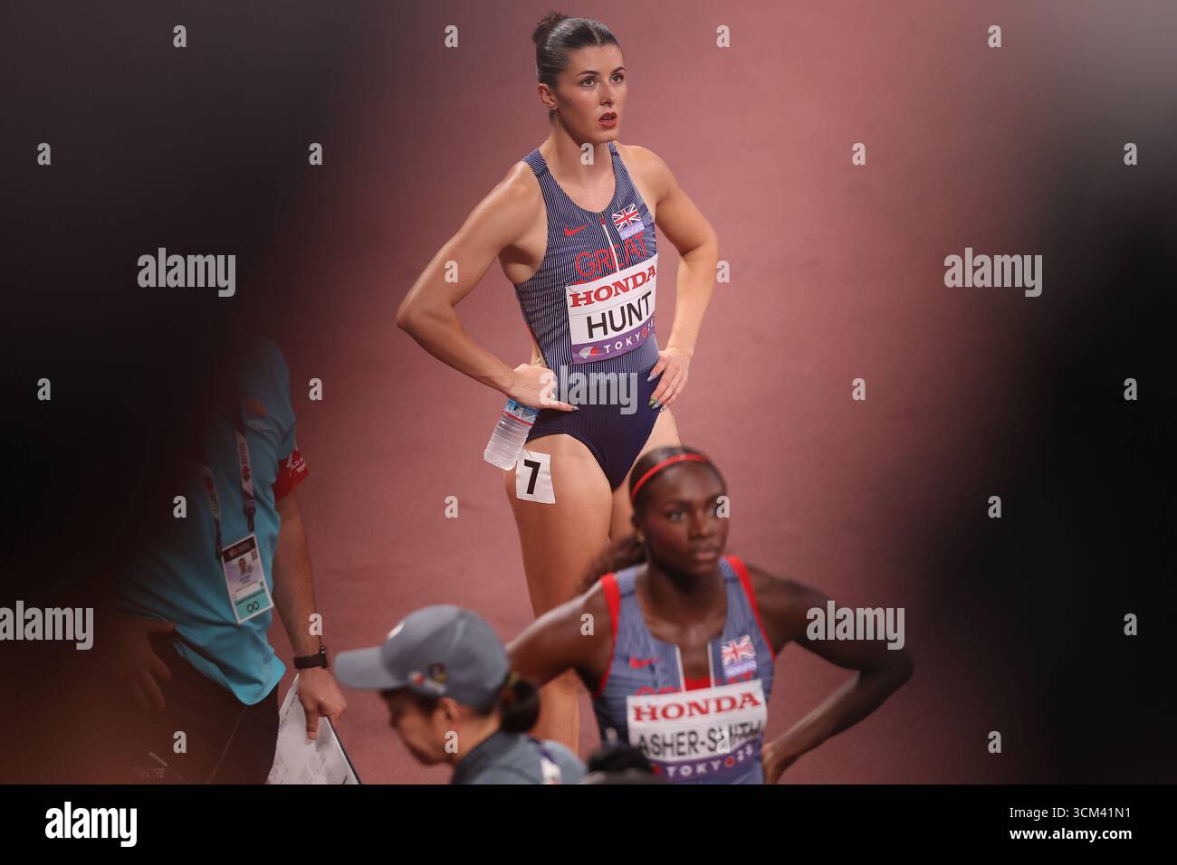 Amy Hunt (GBR) learns she hasn't made the 100m final during the World ...