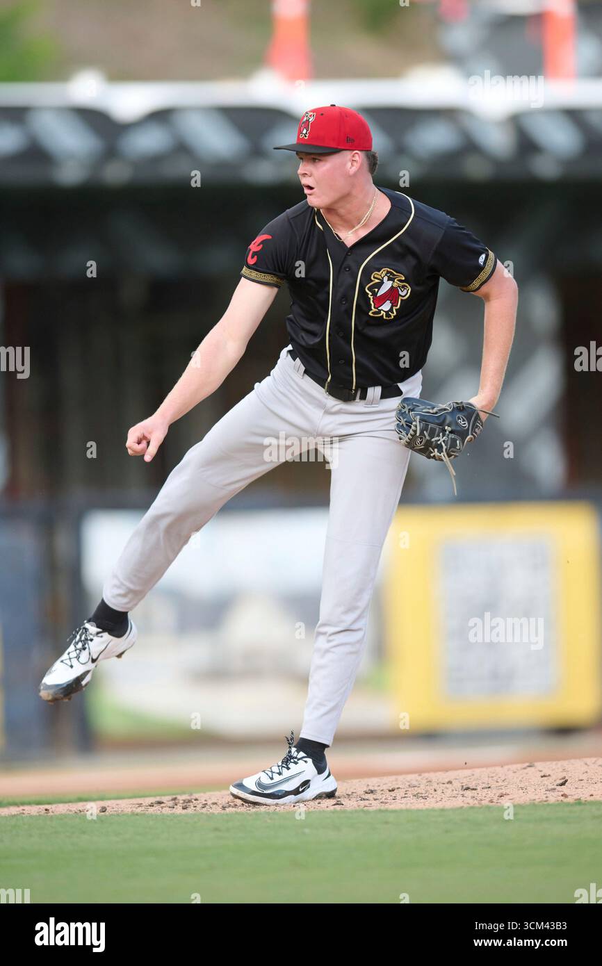 Rome Emperors starting pitcher Garrett Baumann (11) delivers a pitch ...