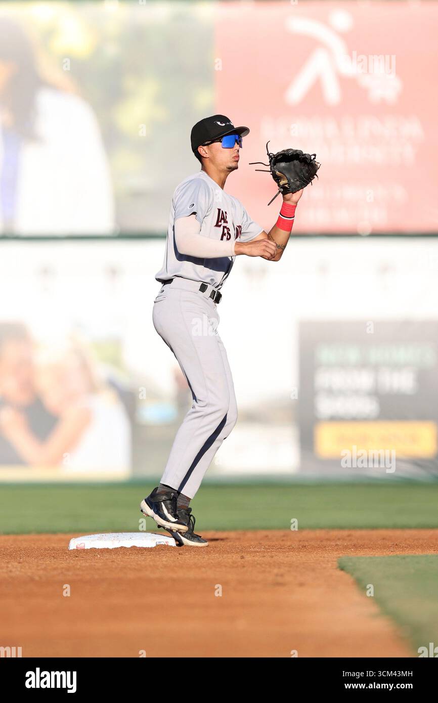 Bradley Frye (4) of the Lake Elsinore Storm in the field against the ...