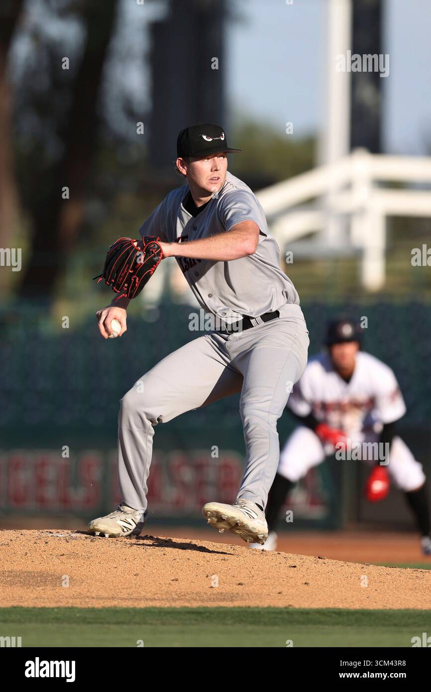 Tucker Musgrove (20) of the Lake Elsinore Storm pitches against the ...