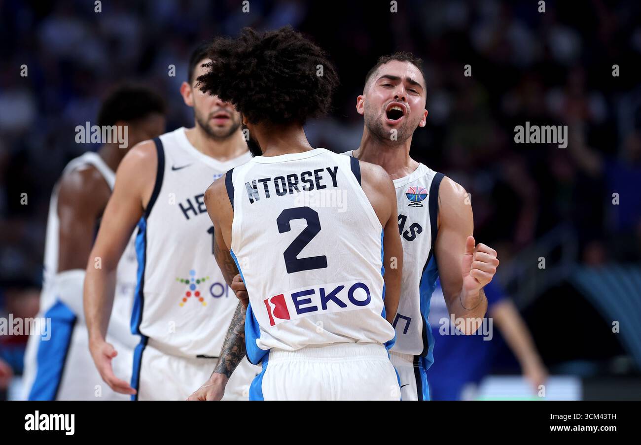Greece's Tyler Dorsey and Vasileios Toliopoulos during FIBA Eurobasket ...