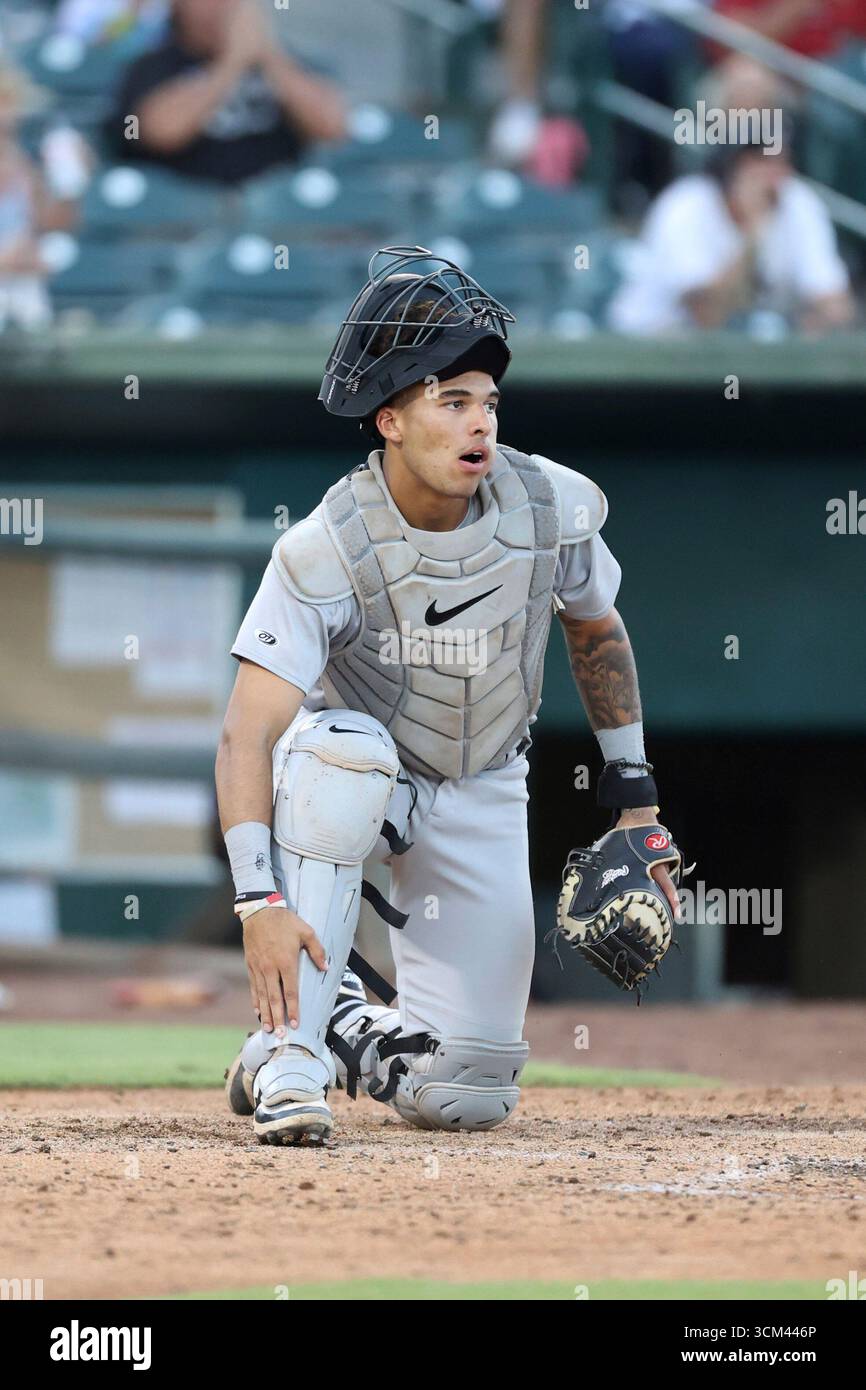 Ty Harvey (33) of the Lake Elsinore Storm in the field against the ...