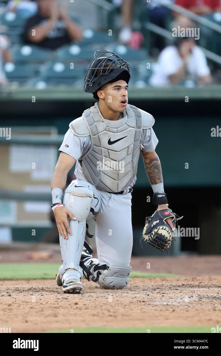 Ty Harvey (33) of the Lake Elsinore Storm in the field against the ...