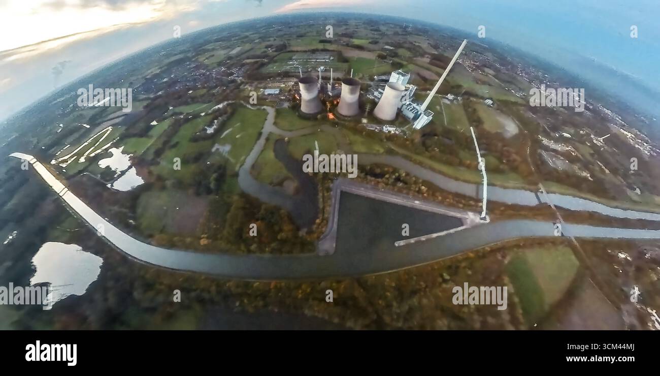 Aerial view, RWE Generation SE coal-fired power plant Gersteinwerk with ...