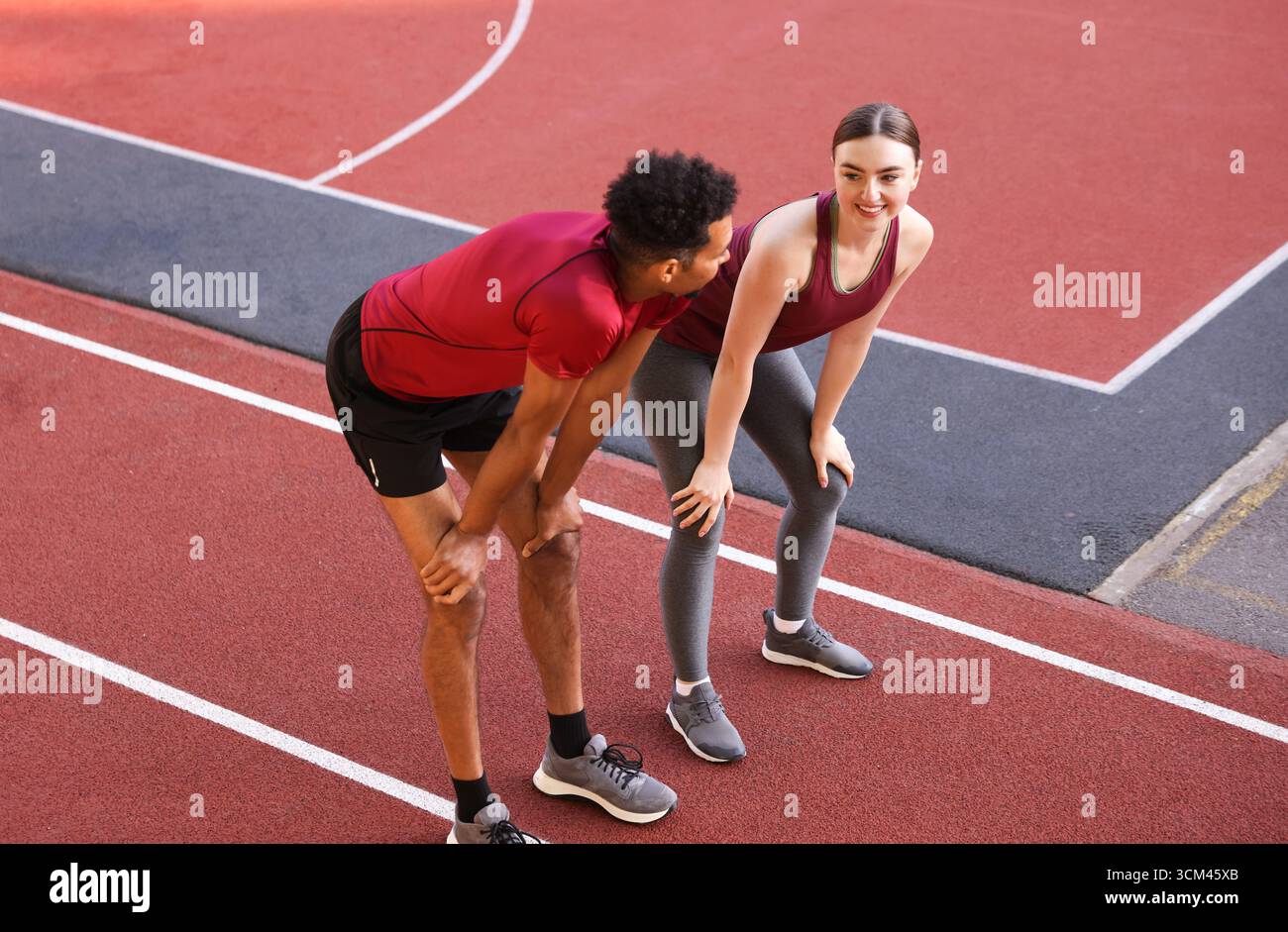 African woman resting after run hi-res stock photography and images - Alamy