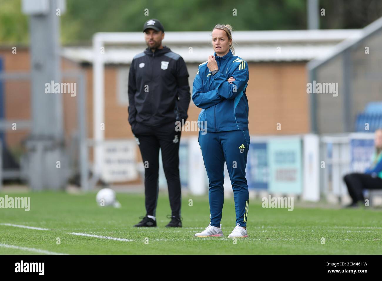 Carly Davies, Manager of Nottingham Forest Women, during the match ...