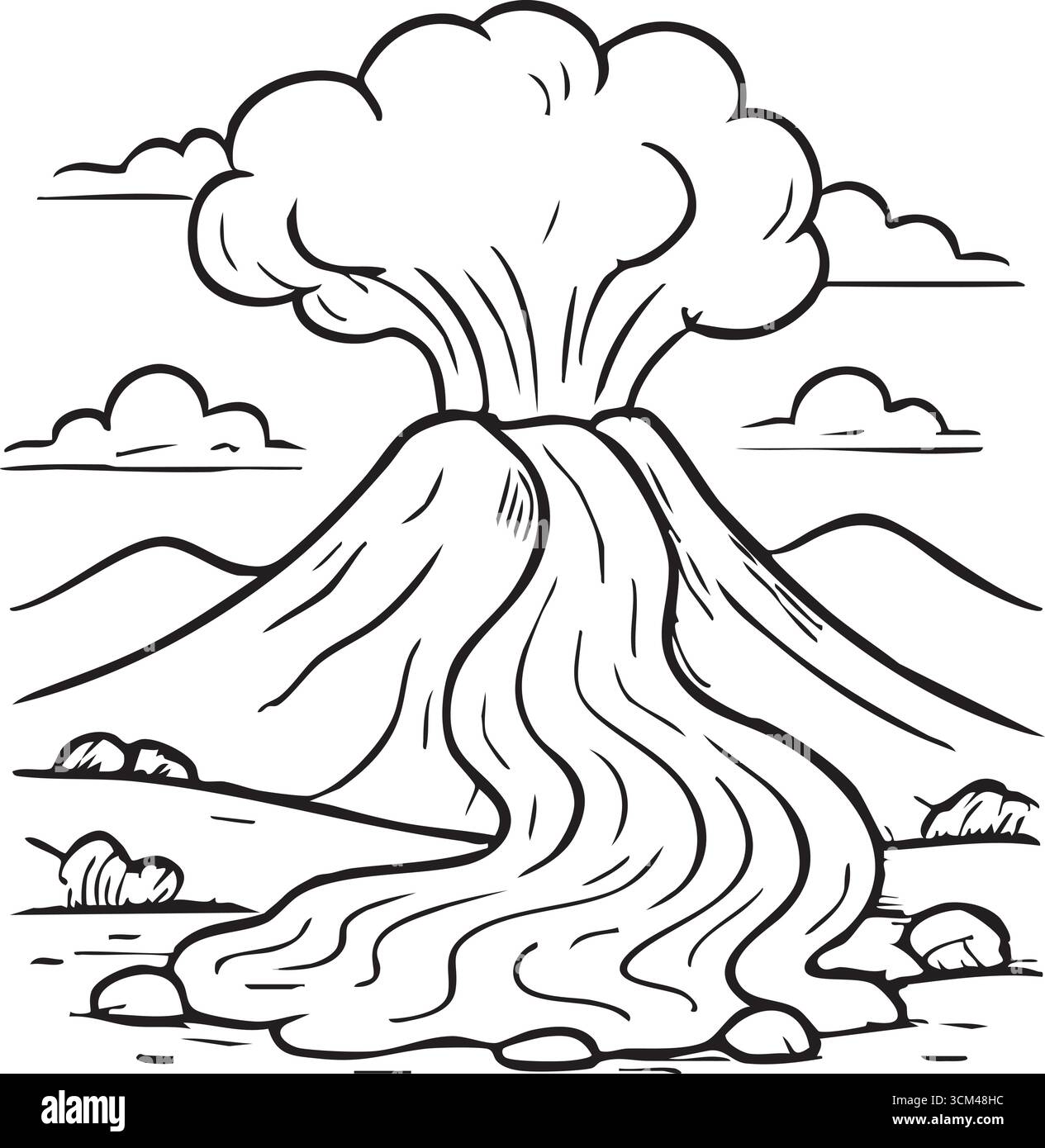 Towering volcano Stock Vector Images - Alamy
