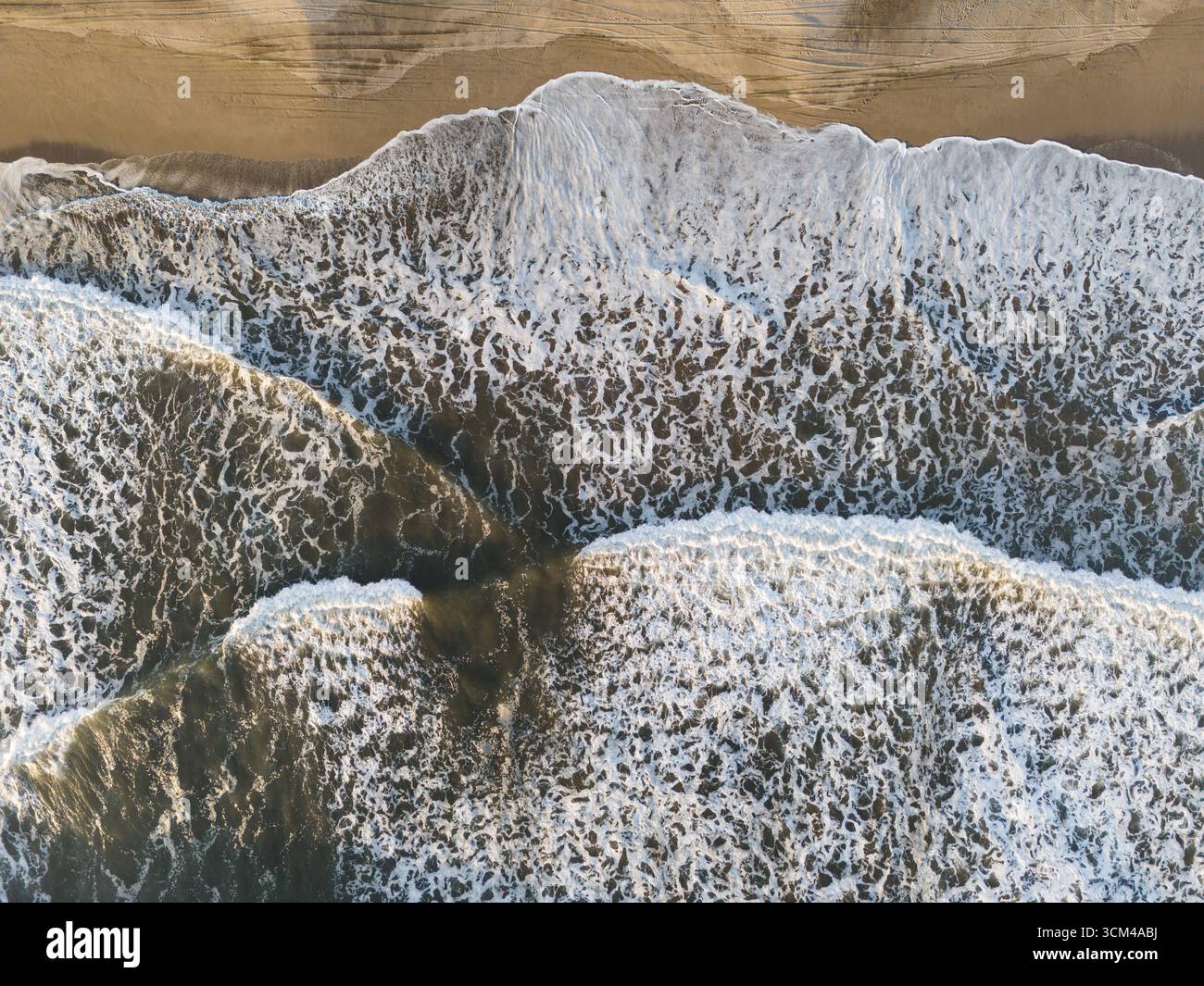 Drone view sandy beach waves hi-res stock photography and images - Alamy