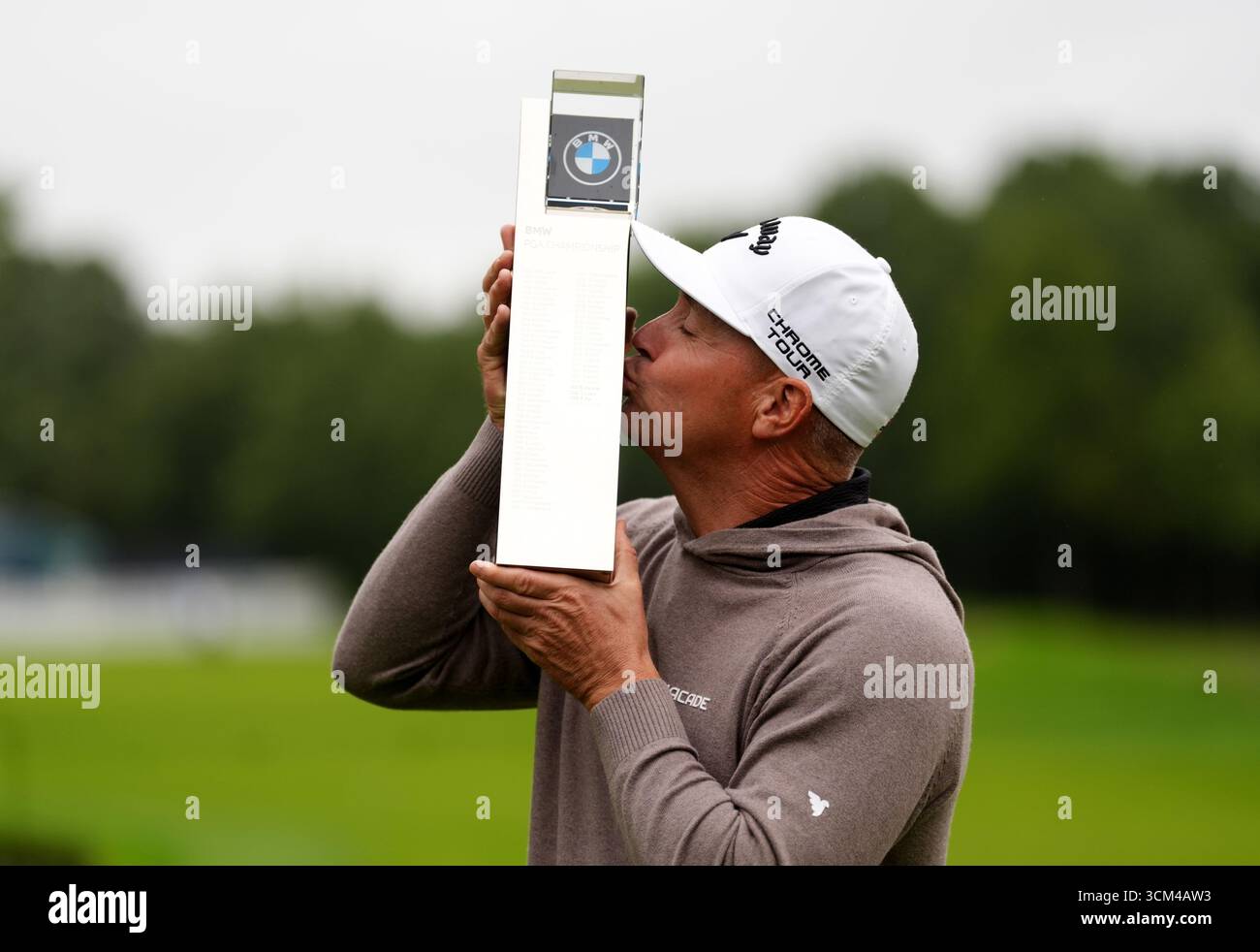 Alex Noren celebrates with the trophy after day four of the 2025 BMW ...