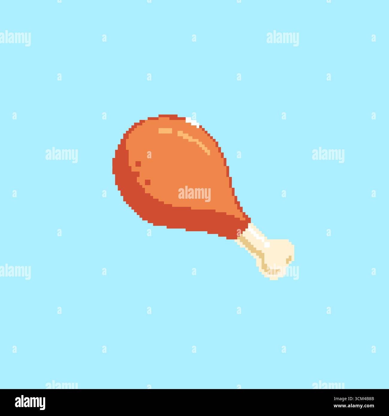 Pixelated Chicken Leg Vector illustration Pixel Art Stock Vector Image ...