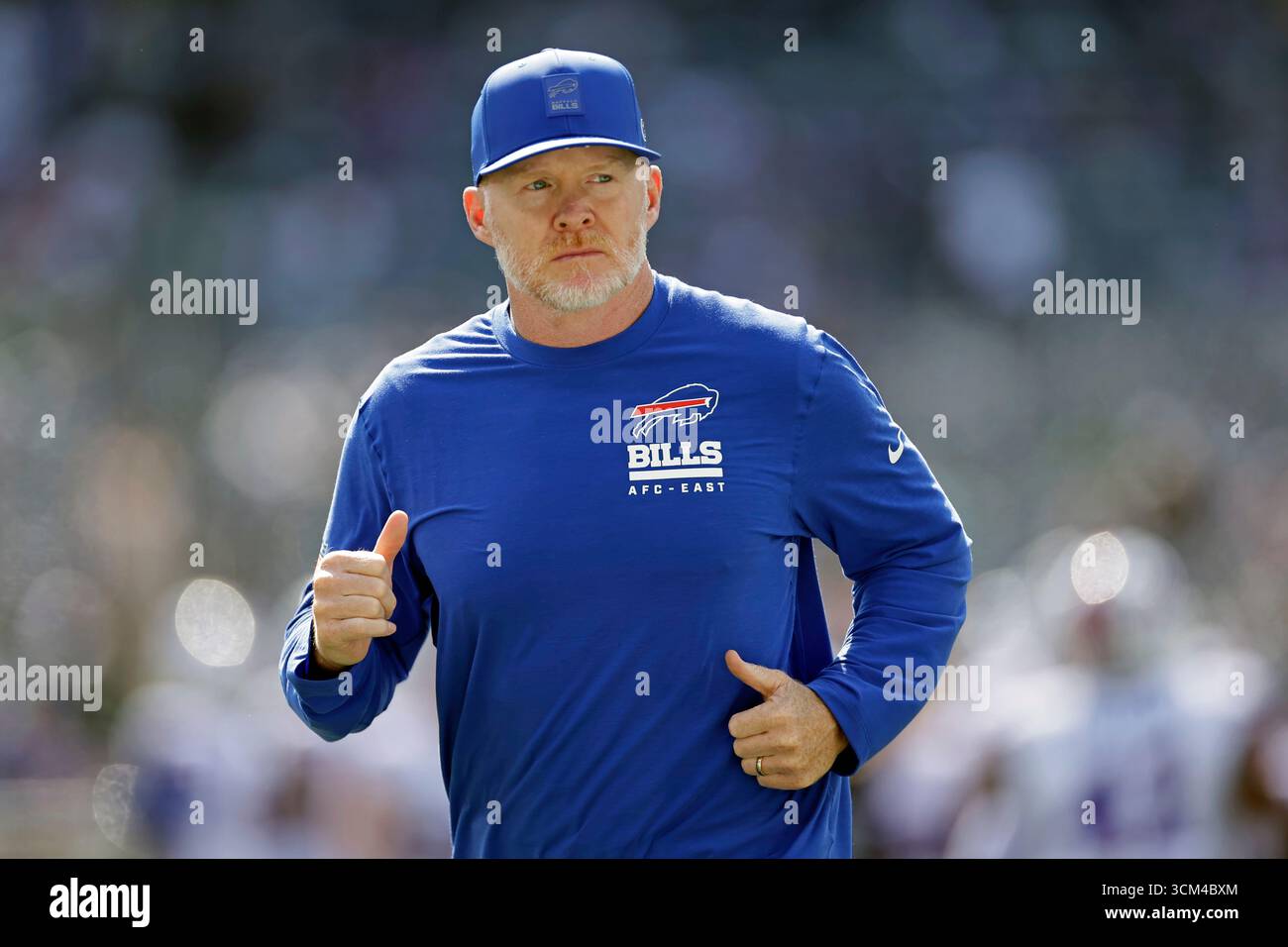 Buffalo Bills head coach Sean McDermott runs off the field before an ...