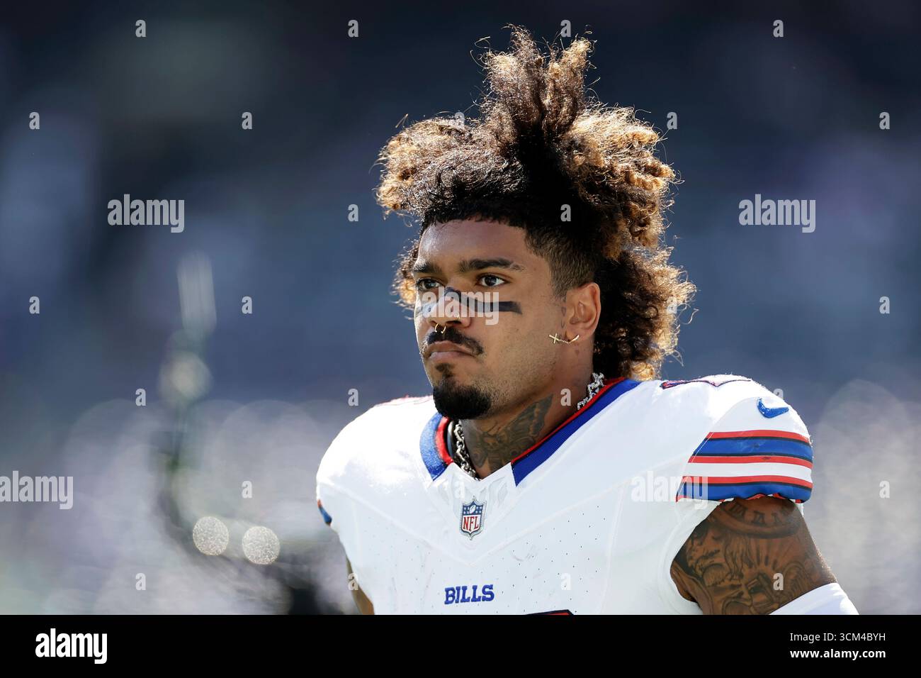 Buffalo Bills running back Ty Johnson (26) runs off the field before an ...