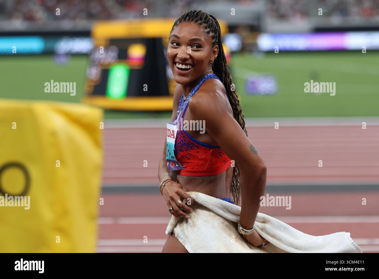 Tara DAVIS-WOODHALL of United States in the Women's Long Jump final at ...