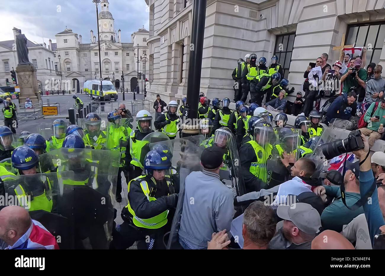 London UK 13th September 2025 Police and injuries Tommy Robinson Unite ...