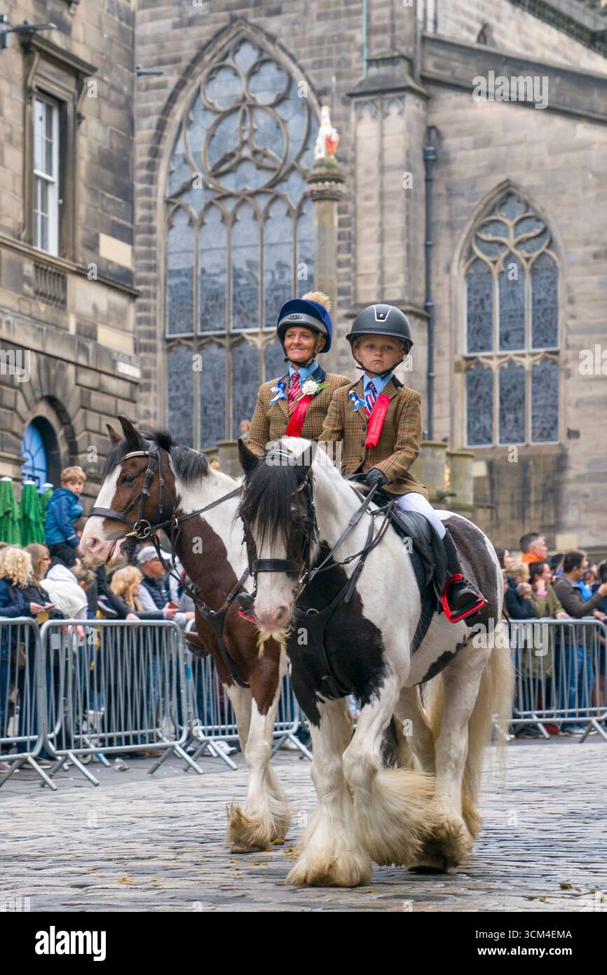 Some of the horses and riders taking part in the Riding of the Marches ...