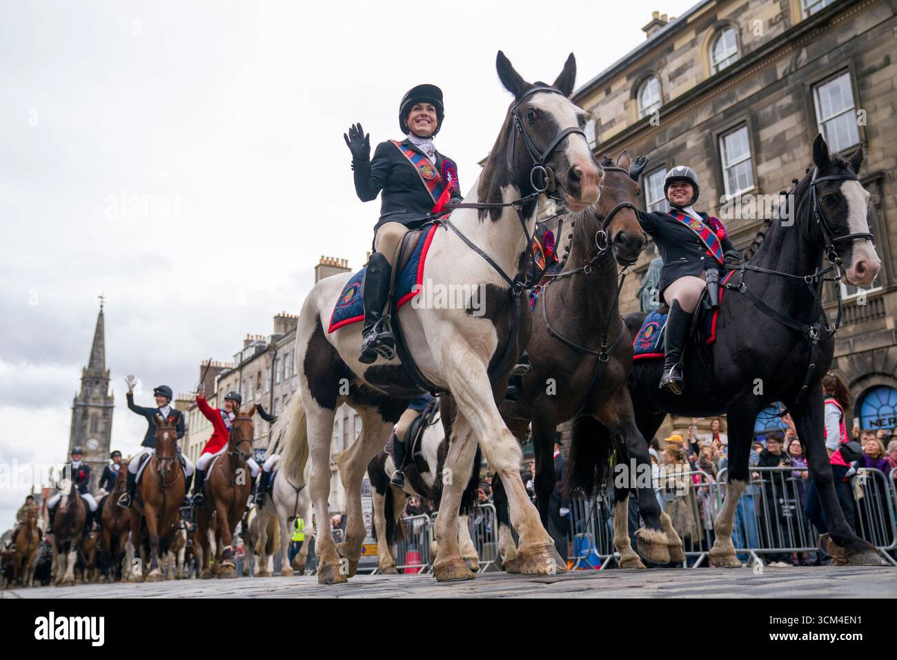 Some of the horses and riders taking part in the Riding of the Marches ...