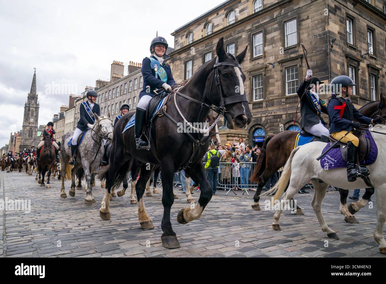 Some of the horses and riders taking part in the Riding of the Marches ...