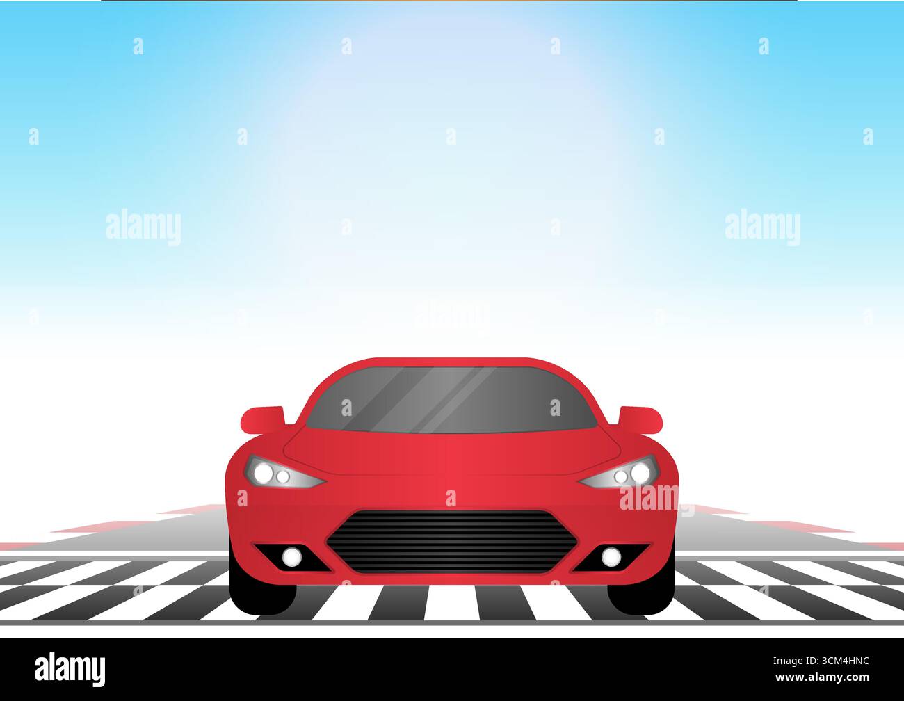 Racing Car Driving on Racing Track. Sport Racing Track With Stadium ...