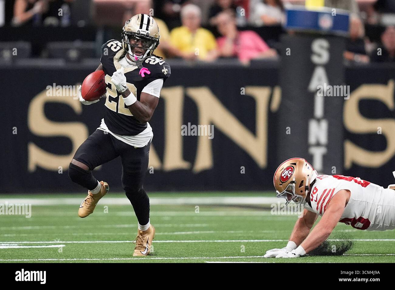 New Orleans Saints' Rashid Shaheed (22) returns a punt against San ...