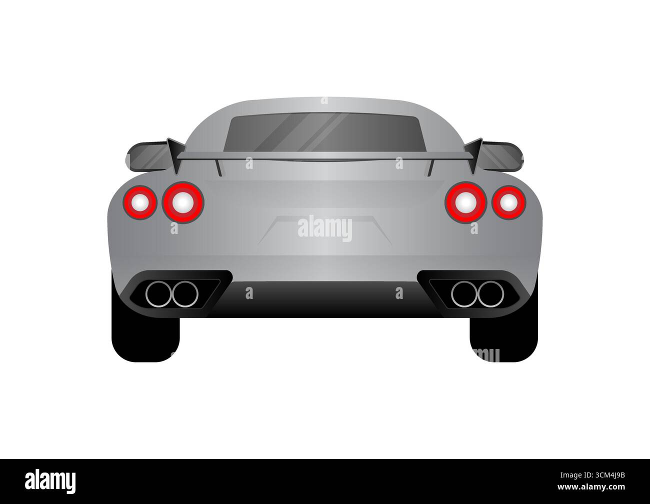 Racing Car or Sports Car or Super Car Back View. Vector Illustration ...