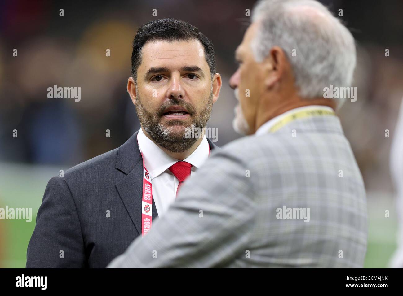 San Francisco 49ers owner Jed York chat with New Orleans Saints general ...
