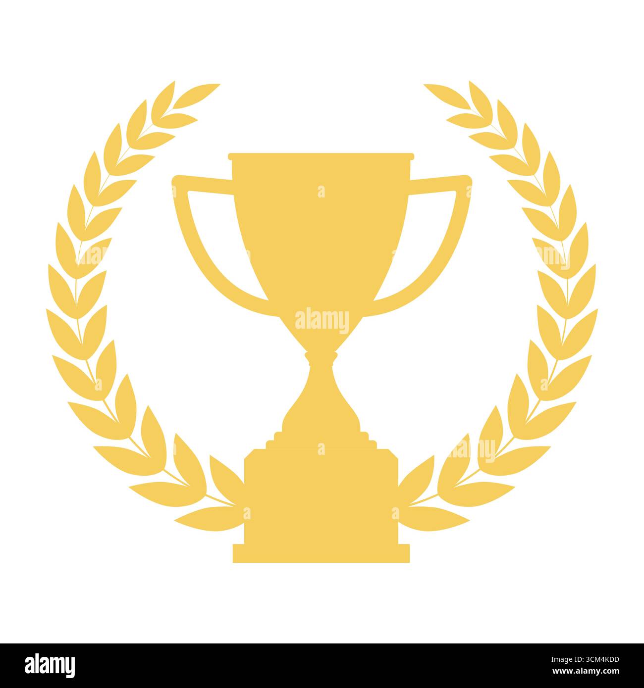 Trophy Logo Symbol. Trophy Cup with Gold Laurel Wreath Isolated on ...
