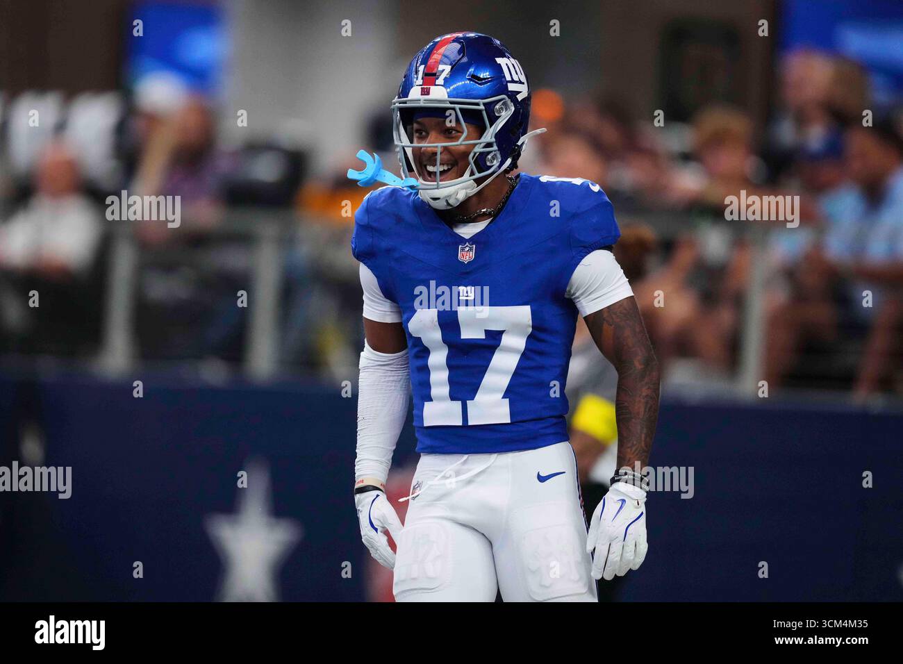 New York Giants' Wan'Dale Robinson celebrates after catching a long ...