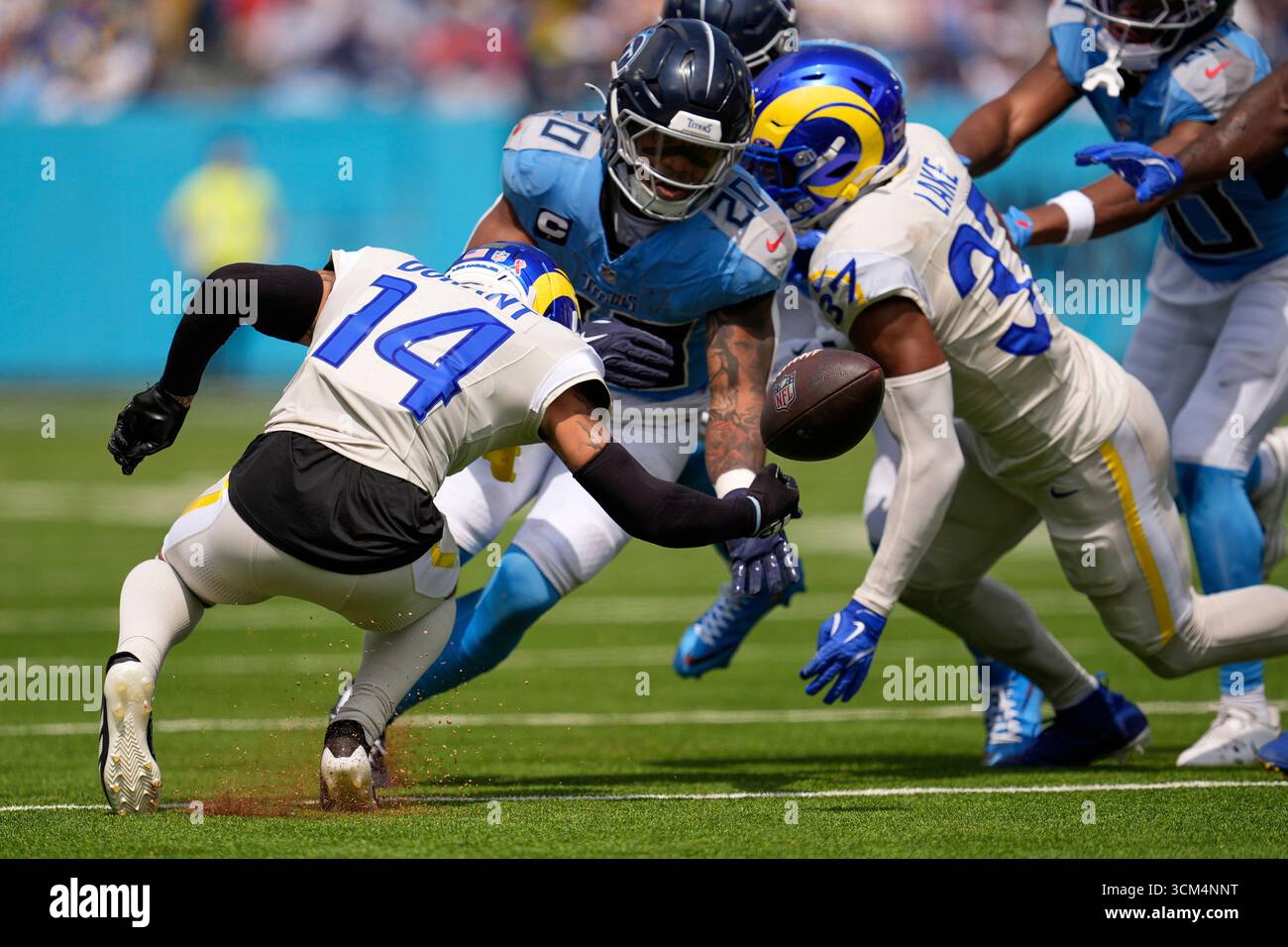 Los Angeles Rams cornerback Cobie Durant, left, and safety Quentin Lake ...